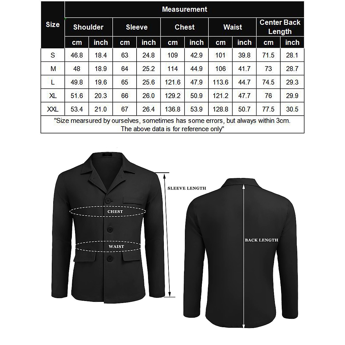 COOFANDY Mens Linen Cotton Casual Suits Blazer Jackets Lightweight Sports Coats# Black