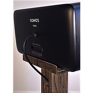 Beautiful Wood Speaker Stand Handcrafted Compatible for SONOS Five/SONOS Play 5. Made in U.S.A. Single Stand. Dark Walnut Color.