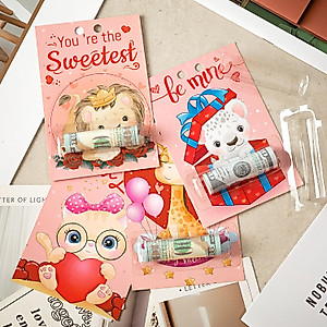 AYZTKUX 70 Packs Plastic Money Holder for Cash, Clear Lip Balm Pouches with Adhesive, Waterproof Money Holder for Cash Gift