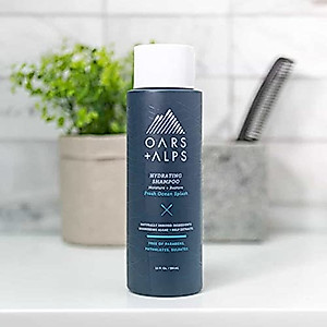 Oars + Alps Men's Sulfate Free Hair Shampoo, Infused with Kelp and Algae Extracts, Fresh Ocean Splash, 12 Fl Oz