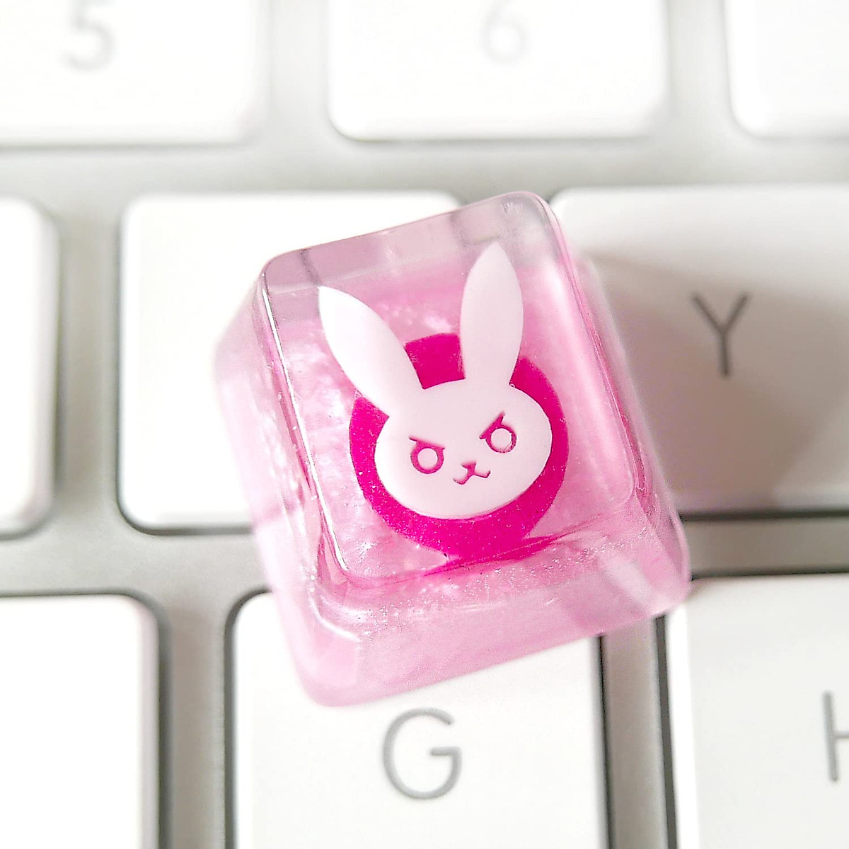 Gaming Keycaps DVA Pink Custom Overwatch Resin Keycaps for Cherry MX Swtiches (OEM R4) (Pink)