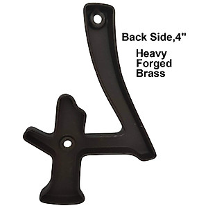 QCAA Traditional Heavy Forged Brass House Number, 6", 8, US10B Oil Rubbed Bronze