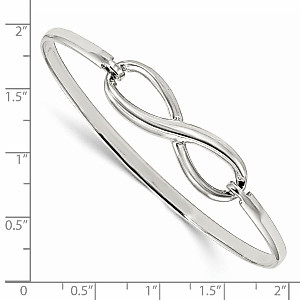 IceCarats 925 Sterling Silver Infinity Twisted Love Knot Symbol Bangle Charm Bracelet