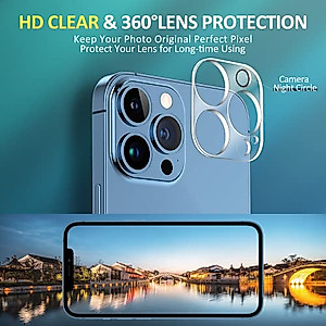 [3+3 Pack] Tempered Glass Screen Protectors and Camera Lens Protector for iPhone 12 Pro Max 6.7 inch, [Anti-Scratch], [9H Hardness], [Anti-Fingerprint], [Easy Install], [Bubble Free], [Ultra-Thin]
