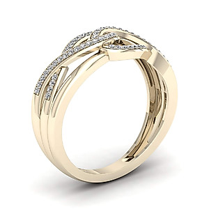Diamond2Deal 10k Yellow Gold Diamond Engagement anniversary Ring Size 6 (0.15ct I2,H-I)