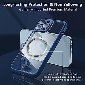 Penekin for iPhone 13 Pro Max Case, Military Grade Drop Protection Design for iPhone 13 Pro Max Case Clear with Screen Protector and Built in Camera Lens Protector (Blue)