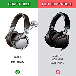 GEEKRIA Earpads and Headband Cover Replacement Compatible with Sony MDR-1R, MDR-1RMK2 Headphones Ear Cushion + Headband Protector Cover/Earpads + Headband Protective Sleeve Repair Parts