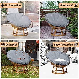 COSHNIBI Papasan Cushion Cover, 420D Waterproof Removable Zipper Chair Cushion Cover, 55L*55H Inches Suitable for Indoor and Outdoor Use (Gray)