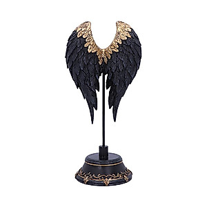 Nemesis Now Dark Angel Gothic Fallen FAE Wing Sculpture Figurine, Black, 26cm