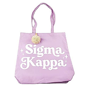 Sorority Shop Sigma Kappa Retro Pom Pom Tote Bag