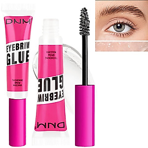 Tinted Thickening Brow Mascara,Brow Fast Sculpt,Waterproof, Transfer-proof, Brush to Fill in Eyebrows and Cover Gray Hairs - Cruelty Free - Light Medium Brown (2pcs 09 transparent brow glue)