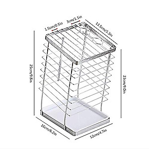 ZH1 The Thickened 304 Stainless Steel Knife Holder is Easy to Clean and Save Space. The Unique Slot Can Protect The Blade and Has a Removable Water Tray.