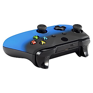 eXtremeRate Shadow Blue Faceplate Cover, Soft Touch Front Housing Shell Case, Comfortable Soft Grip Replacement Kit for Xbox One S & Xbox One X Controller - Controller NOT Included