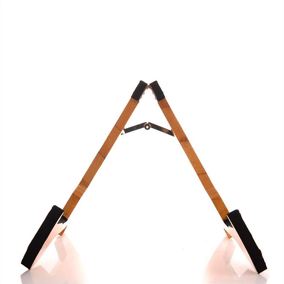 Miwayer Guitar Stand Real Bamboo A-Frame Folding Thickened Universal, with Soft Leather Protection, Safe Non-Slip Portable Stringed Instrument Stand, for Acoustic, Classical, Electric Guitar, Bass…