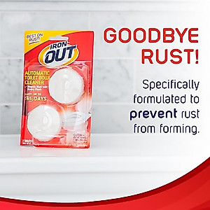 Iron OUT Automatic Toilet Bowl Cleaner, Helps Remove and Prevent Rust Stains in Toilet Bowls and Tanks, 2 Tablets