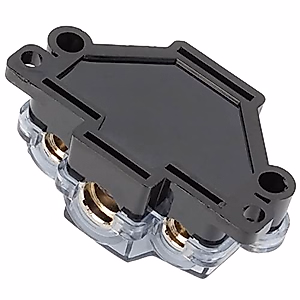 XMHF 3-Way Power Distribution Block 1x4 Gauge Input 3x8 Gauge Output Amp Power/Ground for Car Audio Splitter