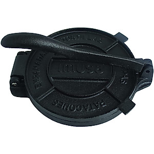 IMUSA USA Cast Iron Tortilla Press 8-Inch, Black