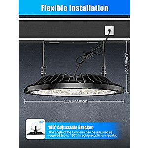 UFO LED High Bay Lights 200W 5 Packs,Super Bright 20000LM High Bay LED Shop Lights,6500K Daylight High Bay LED Lights,Waterproof High Bay Lighting,LED High Bay Light for Factory Warehouse Workshop