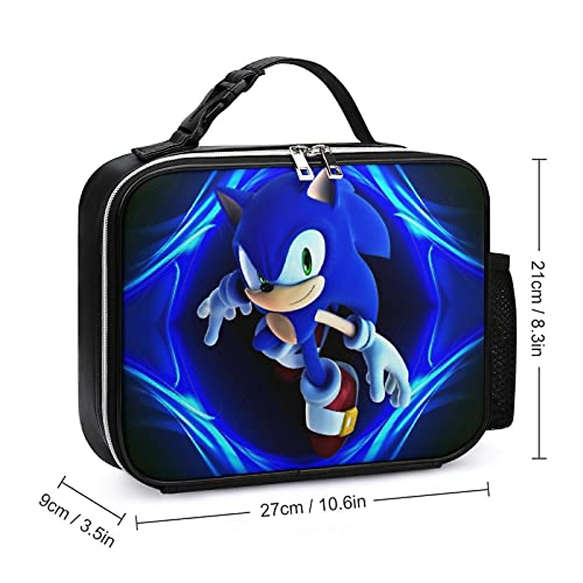 Lyzelre Anime Boy Backpacks Sets, Cartoon Laptop Backpack Printed Schoolbag 3 piece for Girls Boys Teens Elementary Middle School Bookbag Combo Set with Lunch Box and Pencil Bag