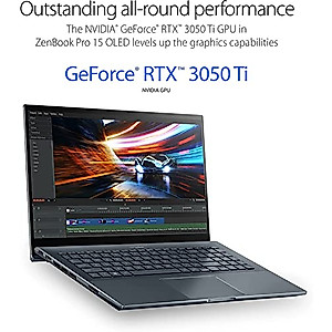 ASUS ZenBook Pro 15 UM535 OLED 15.6" FHD Touchscreen (AMD Ryzen 7 5800H , 16GB RAM, 1TB SSD, GeForce RTX 3050 Ti, 8-Core Beat i7-11370H) Business Workstation Laptop , Up to 18 Hrs Battery, Win 11 Pro