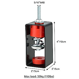 NATGAI Ceiling Spring Vibration Isolator Hangers for A/C Air Handler Bedroom Theater Studio, Anti Vibration, 110 Lb Capacity, 1.20" Deflection(4 Pack)