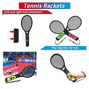 Nargos 2023 Switch Sports Accessories Bundle 10 in 1 Kit for Switch & Switch OLED: Joy Con Grips for Instant Sports, Mario Golf Super Rush, Mario Tennis Ace, and Just Dance, Gift for Kids