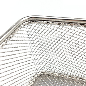 Stainless Steel Mini French Fries Basket Square Fryer Baskets, FDA Grade Kitchen Cooking Tool Food Presentation Tableware (Small 4inch 2pcs pack)