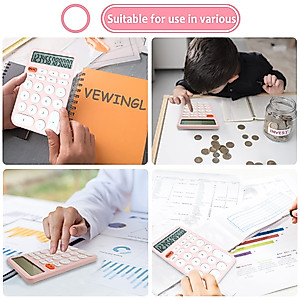 Standard Calculator 12 Digit,Desktop Large Display and Buttons,Calculator with Large LCD Display for Office,School, Home & Business Use,Automatic Sleep,with Battery (Pink and White)