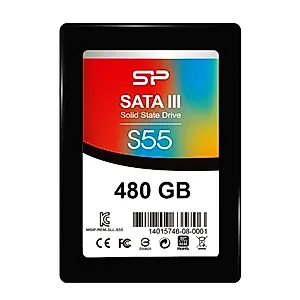 Silicon Power 480GB SSD S55 TLC (SLC Cache Performance Boost) SATA III 2.5" 7mm (0.28") Internal Solid State Drive- Free-download SSD Health Monitor Tool Included (SP480GBSS3S55S25AE)