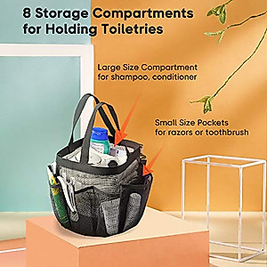ReaseJoy 2 Pack Mesh Shower 8 Pockets Toiletry Tote Bag Portable Shower Caddy Swimming Pool Bathroom Quick Dry