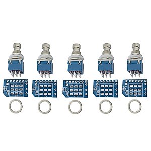 5 pcs 3pdt Stomp Footswitch incl. PCB, metal washer, for Guitar Pedal True Bypass foot switch