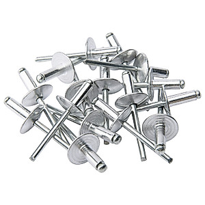 ISPINNER 50pcs 3/16" x 1/2" Large Flange Aluminum Blind Rivets, 4.8 x 12mm Pop Rivets (Silver)