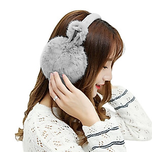 Lovely Cat Ear Foldable Earmuffs, Women Girls Cozy Furry Fur Winter Thermal Ear Warmers Earflap Adjustable Outdoor Soft Fleece Plush Warm Ear Covers Earmuff Running Cycling Ski Snow Ear Muffs Headband