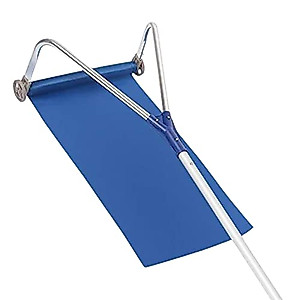 PETSOLA Roof Snow Removal System, Telescopic Skidproof Rod Removable Rooftop Snow Removal Tool, with Wheels Adjustable Length Durable for Garden Lawn, Argent