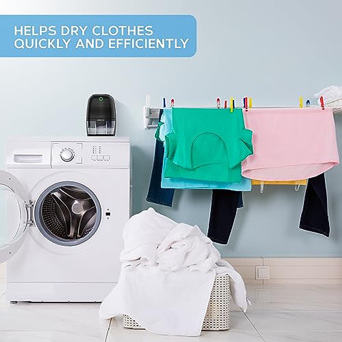 MONHOUSE Dehumidifier 600ml Portable, Compact & Quiet Moisture Absorber - Mini Air Dehumidifier for Home, Bedroom Damp, Car, Office, Garage, Caravan & Basement - Electric Mould Remover - Black