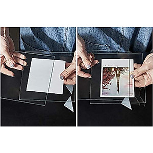 Leoyoubei Gold Floating Glass Frame,Hand-Made,Vintage Style and Real Glass Photo Frame Collection Metal Geometric Picture Frame,Double Glass,Metal Floating Desk Frame 4x4,Can Also Put 5X5 Photo