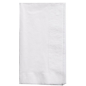 Bell Marque White Dinner Napkin-300 2-Ply White Dinner Napkins, 0.1" Height, 17" width, 15" Length (Pack of 300)