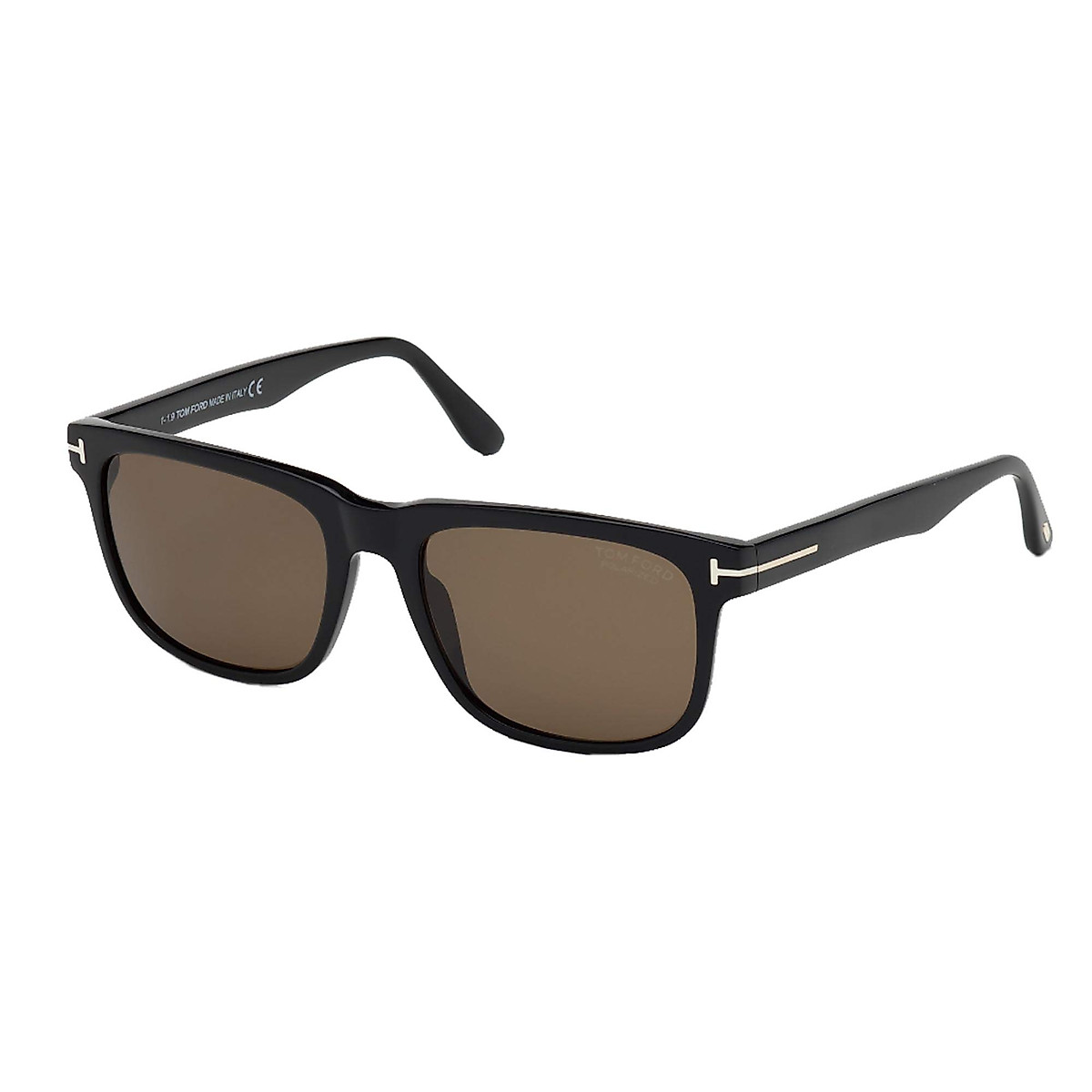 Tom Ford FT0775 01H Shiny Black Stephenson Square Sunglasses Polarised Lens Cat