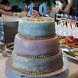 BOXOB 3inch Birthday Number Candle, Blue 3D Candle Cake Topper with Crown Cake Numeral Candles Number Candles for Birthday Anniversary Parties (Number 1)