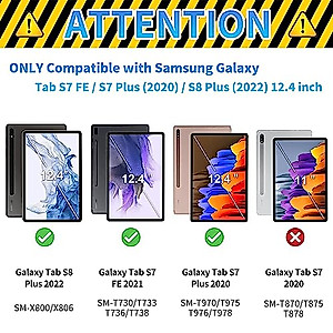 Case for Galaxy Tab S7 FE 5G/S8 Plus/S7 Plus 12.4" Tablet PU Leather Slim Lightweight Cover with Smart Auto Wake/Sleep Protective Case for Samsung Tab S7 FE 2021/S8+ 2022/S7+ 2020,Dinosaur Space-Man