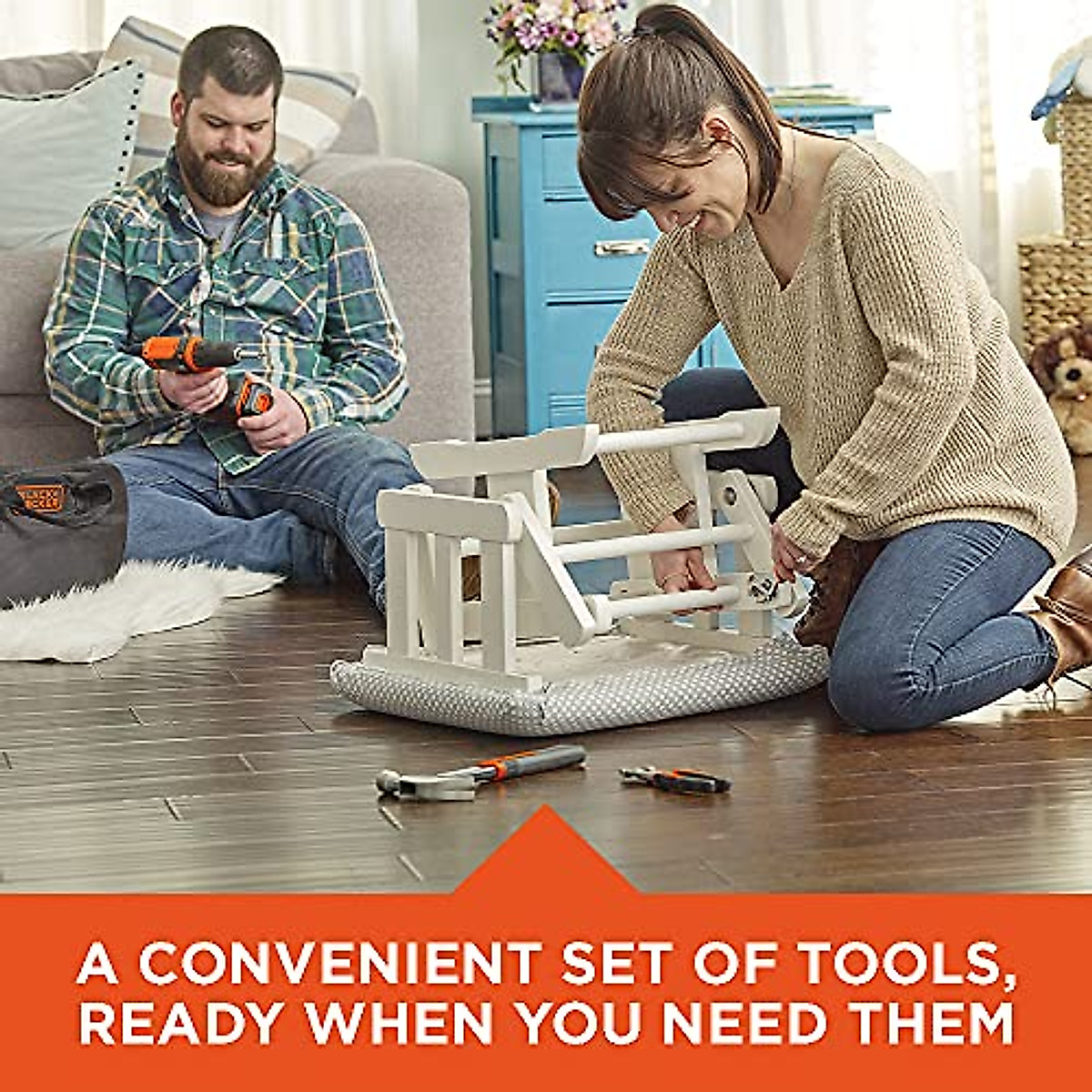 BLACK+DECKER 20V Max Drill & Home Tool Kit, 68 Piece (LDX120PK)