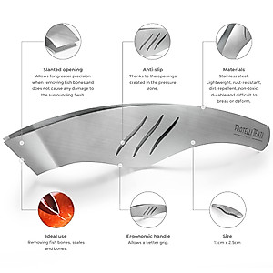 Fish Bone Tweezers - Stainless Steel Fish Scaler - Perfect Tongs for Removing Fish Bones and Scales, Serving Sliced Salmon, Sashimi and Any Fish