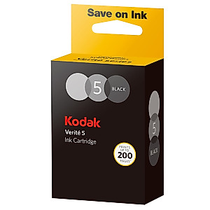 Kodak Verite 5 Replacement Inks (ASK1CA) Standard Black Ink Jet Cartridge Compatible with Kodak Verite Printers V50, V55, V55W Eco, V55 Plus, V60 Eco, V640 Eco, V64 Series, V65 Eco, V65 Plus