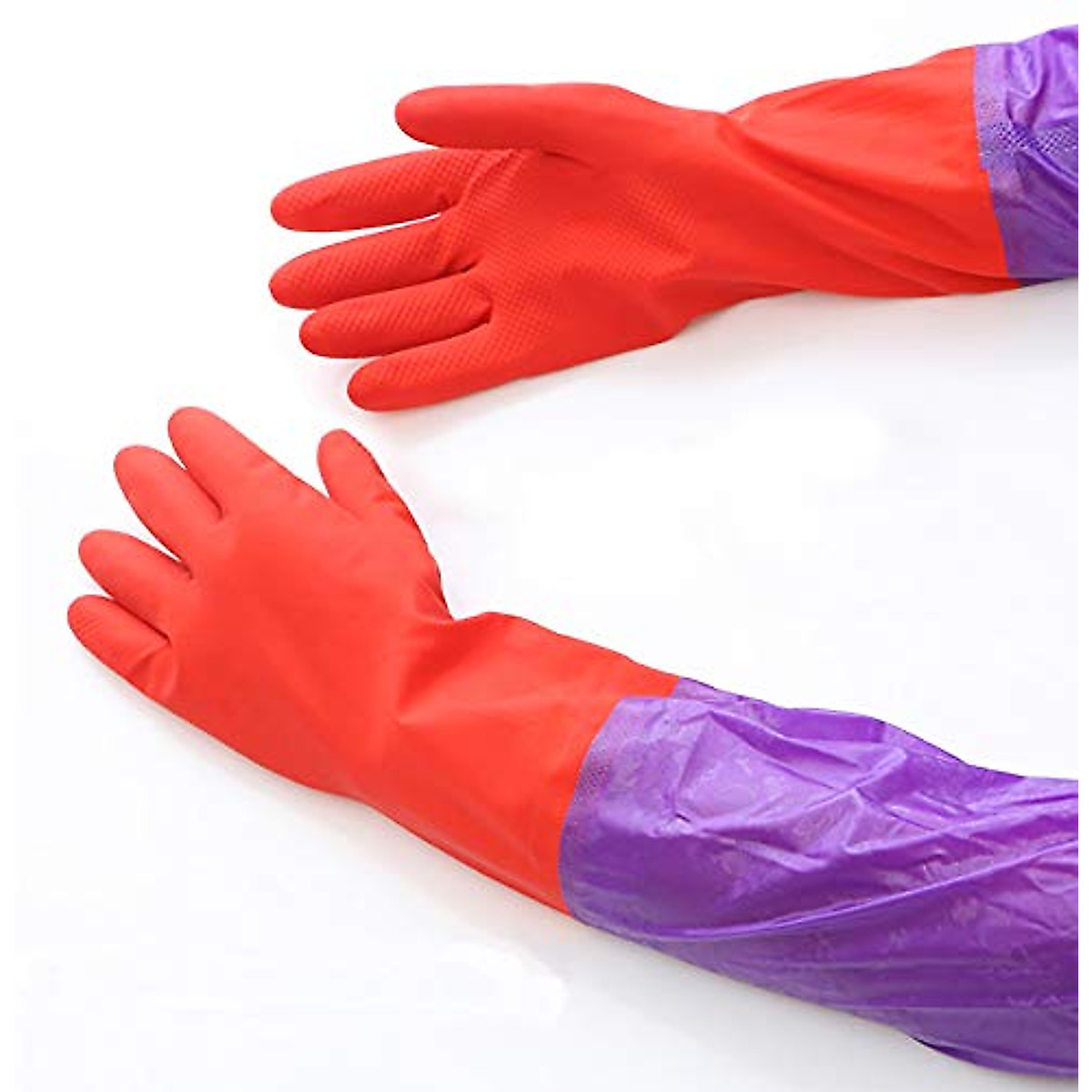 PINVNBY Fish Tank Gloves Aquarium Water Change Tools Dry Rock for Saltwater Aquariums - Elastic Forearm Seals & Prevents Leaks - Heavy-Duty Construction 19.3-Inch (1 Pair)