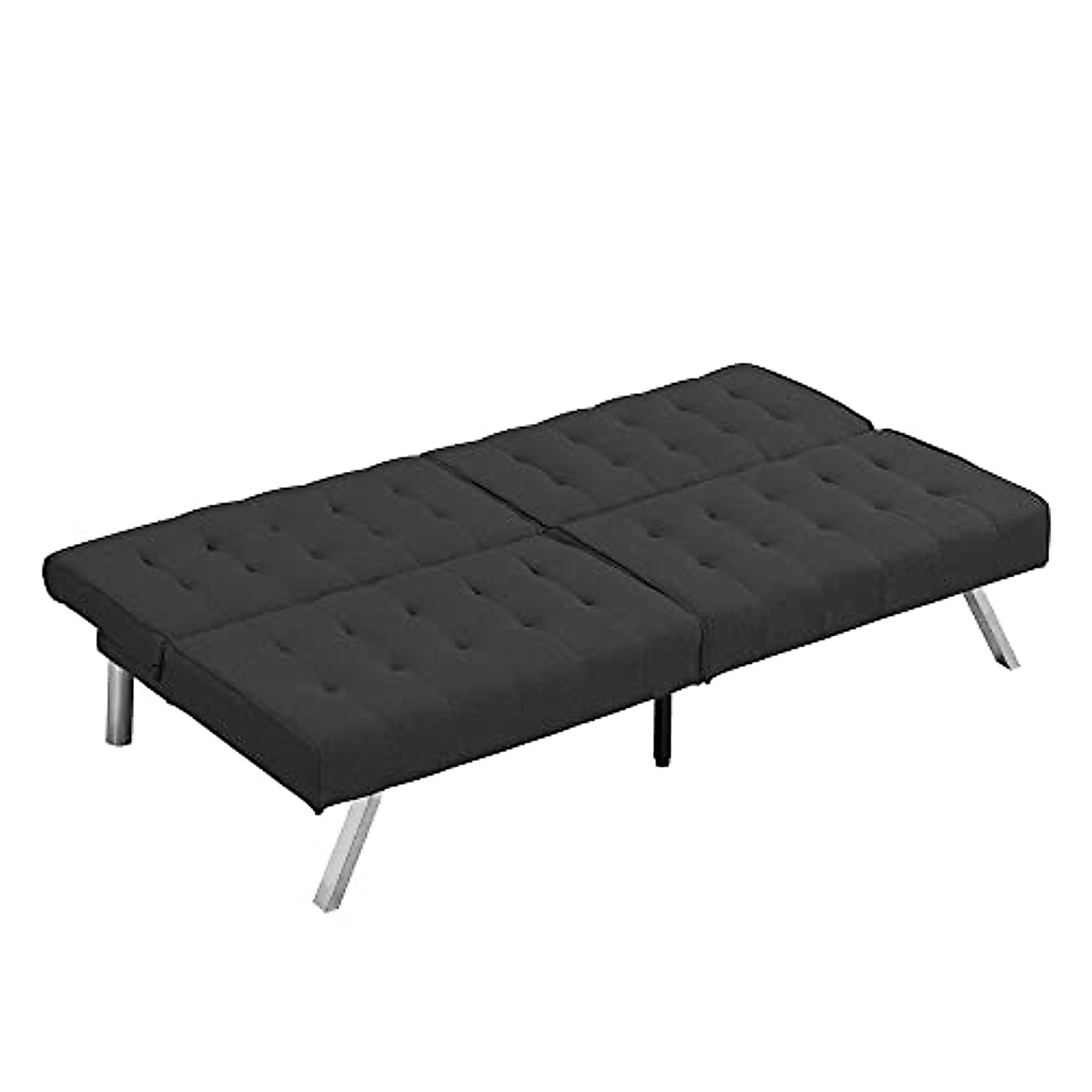 FIQHOME Modern Fabric, Convertible Couch Bed,Futon Sets Daybed,Folding Sleeper Sofa Love seat for Living Room&Bedroom Small Space,Black