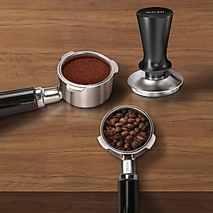 51mm Bottomless Portafilter, Wirsh 3 Ears Full Stainless Steel Bottomless Naked Portafilter with Non-Pressurized Filter Basket for Wirsh Espresso Machine CM5418, CM1665