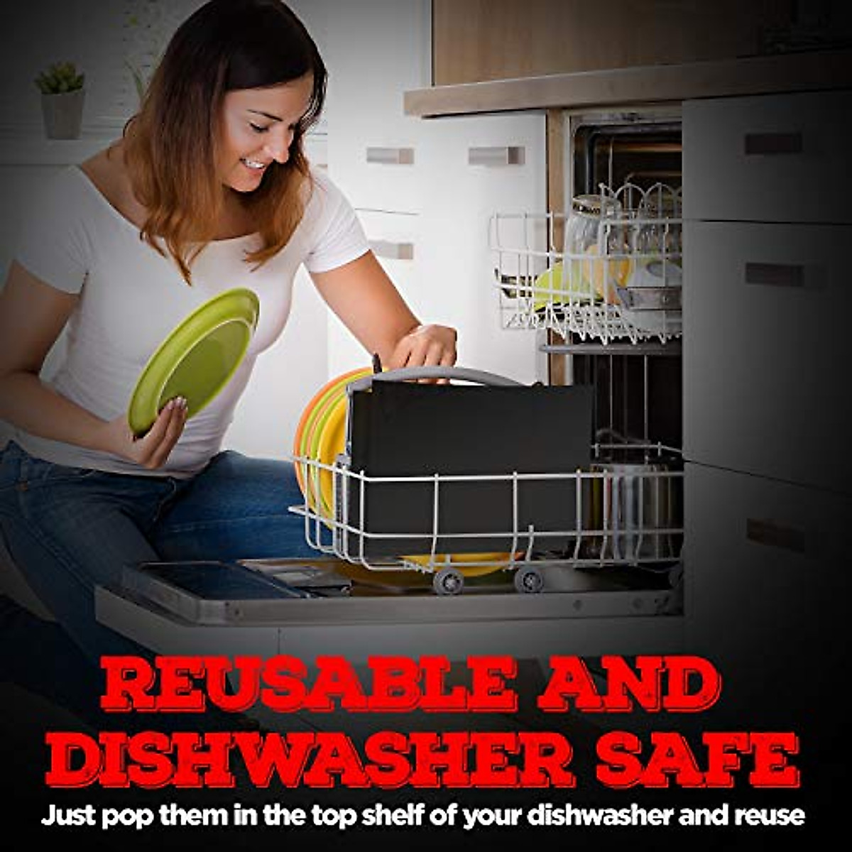 Kaluns Grill Mat, Best BBQ Mat - Heat Resistant up to 600 Degree - Nonstick, Reusable, Dishwasher Safe, Set of 3