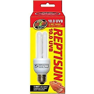 Zoo Med ReptiSun 10.0 UVB Mini Compact Flourescent Replacement Bulb 13 Watts (6" Bulb) - Pack of 3