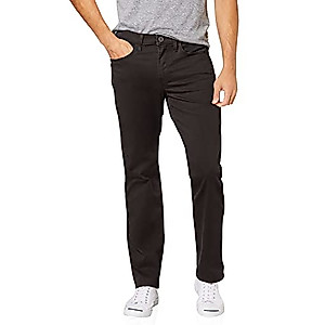 Dockers Men's Straight Fit Jean Cut All Seasons Tech Pants (Standard and Big & Tall), Black, 36W x 32L