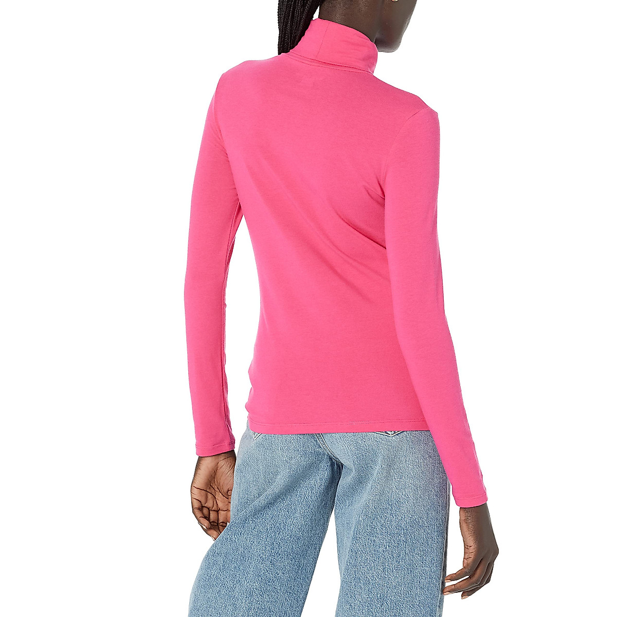 Amazon Essentials Women's Long-Sleeve Turtleneck (Available in Plus Size), Hot Pink, Medium